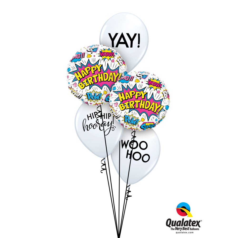 11" Round Latex Balloons White YAY, Qualatex 89448, pack of 25 pcs